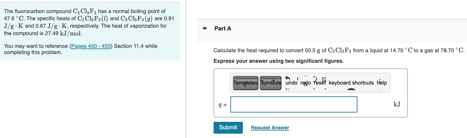 Solved The fluorocarbon compound C2 C13F3 has a normal | Chegg.com
