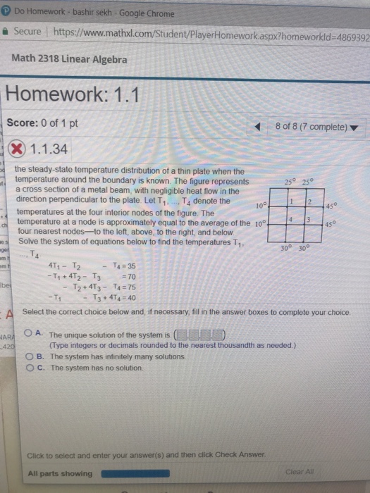 Solved Do Homework- bashir sekh-Google Chrome ? Secure | Chegg.com