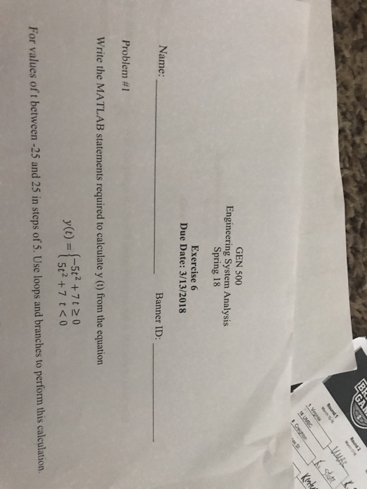 Solved Write the MATLAB Statements required to calculate | Chegg.com