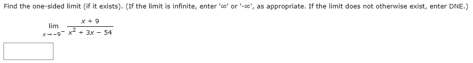 Solved Find The One Sided Limit If It Exists If The