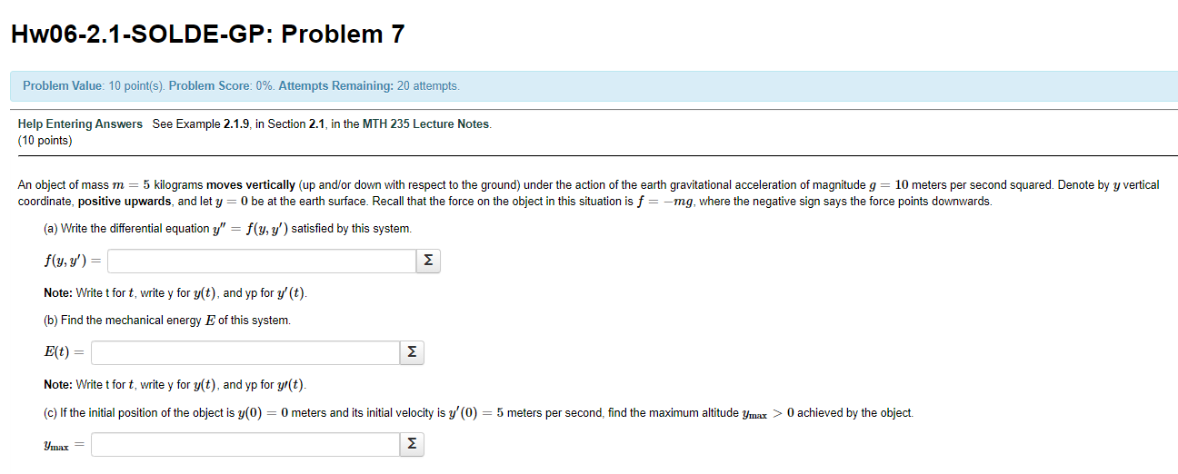Solved Hw06-2.1-SOLDE-GP: Problem 7 Problem Value: 10 | Chegg.com
