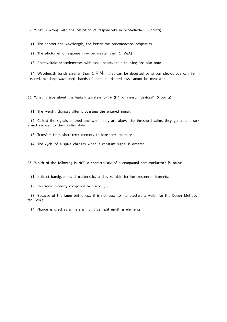 Solved 35. What is wrong with the definition of responsivity | Chegg.com