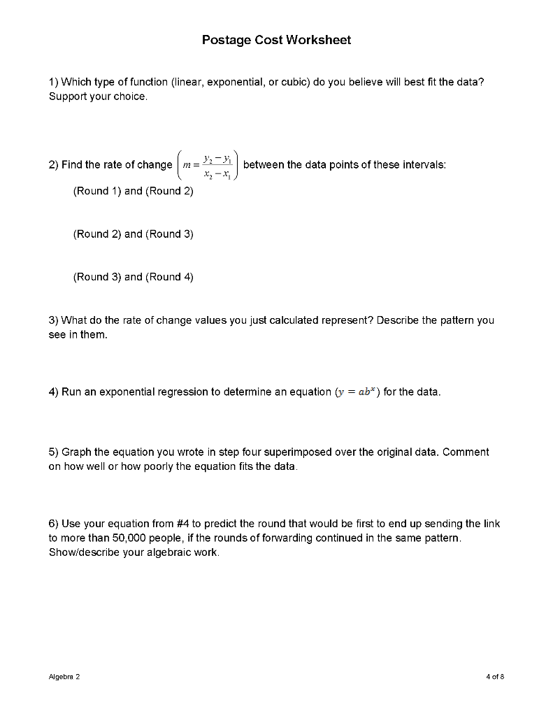 Please Help! Explore Exponential Models Please help | Chegg.com