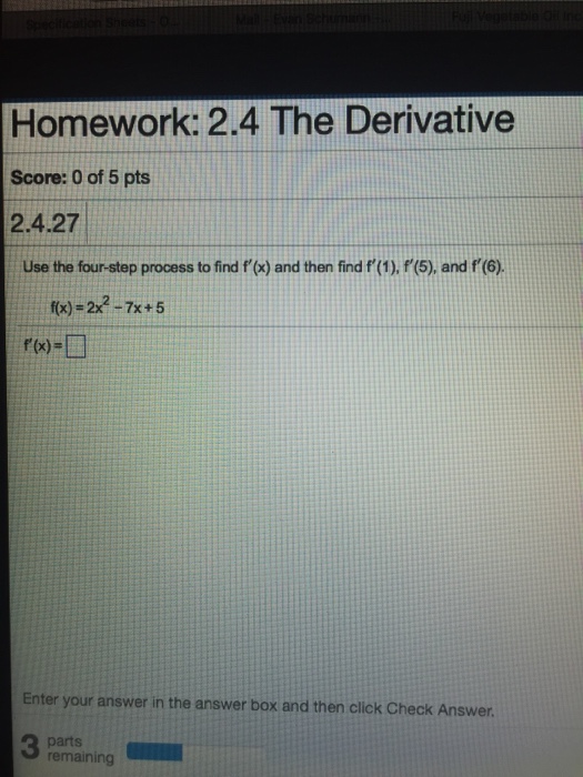 Solved Use the four-step process to find f'(x) and then find | Chegg.com