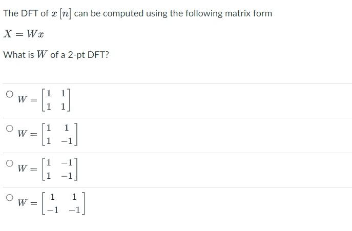 Solved The DFT of 2 [n] can be computed using the following | Chegg.com