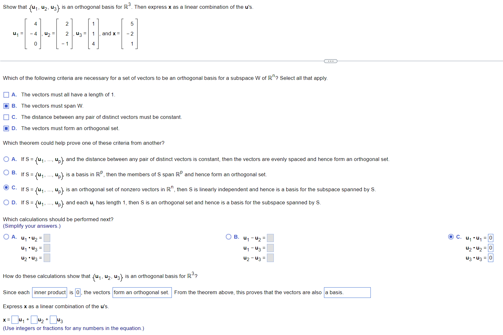 Solved Show that {u1,u2,u3} is an orthogonal basis for R3. | Chegg.com