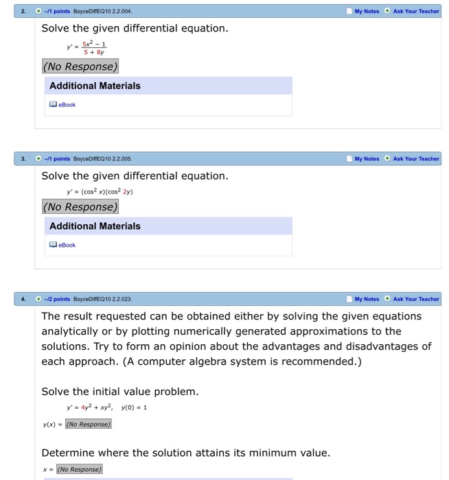Solved 2. -1 points 10 2.2.004. My Notes Ask Your Te Solve | Chegg.com