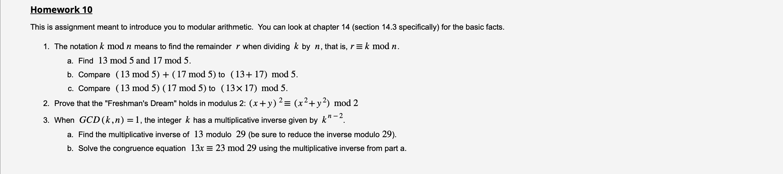 Solved This is assignment meant to introduce you to modular | Chegg.com