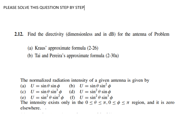 Solved PLEASE SOLVE THIS QUESTION STEP BY STEP 2.12. Find | Chegg.com