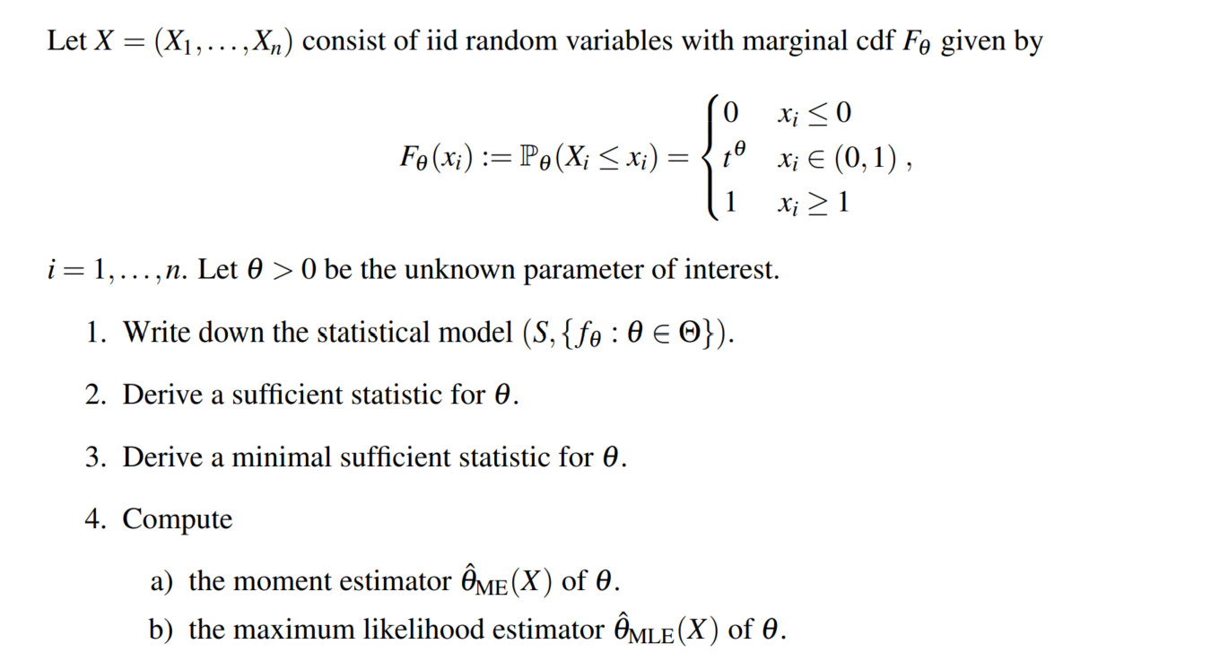 Solved Let X = (X1, ... ,Xn) consist of iid random variables | Chegg.com