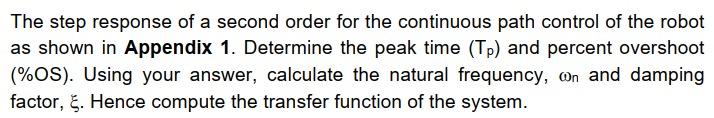 Solved APPENDIX 1 Step Response 1.4 1.2 0.8 Amplitude 0.41 | Chegg.com