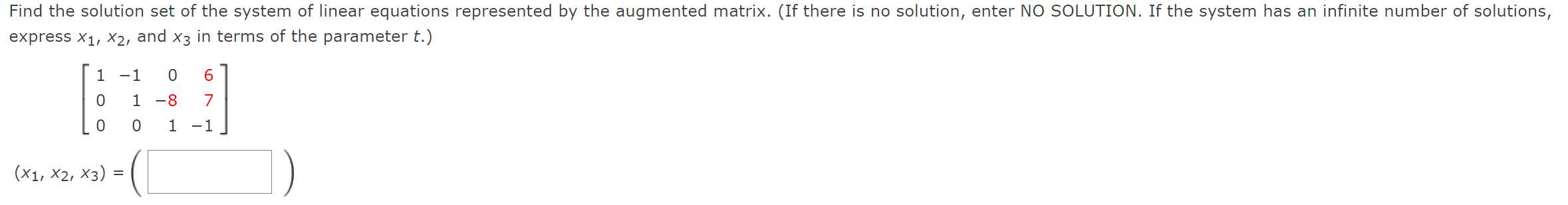 Solved Find the solution set of the system of linear | Chegg.com