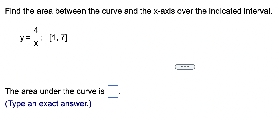 Solved Find the area between the curve and the x-axis over | Chegg.com