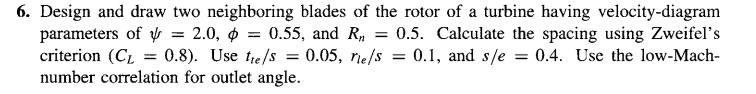 Solved Design and draw two neighboring blades of the rotor | Chegg.com