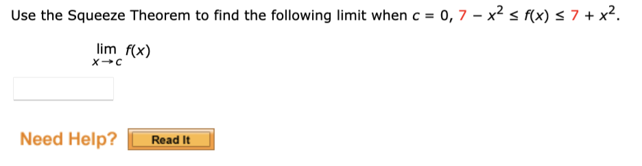 Solved Use the Squeeze Theorem to find the following limit | Chegg.com