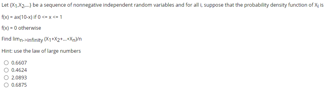 Solved Let {X1,X2,…} be a sequence of nonnegative | Chegg.com
