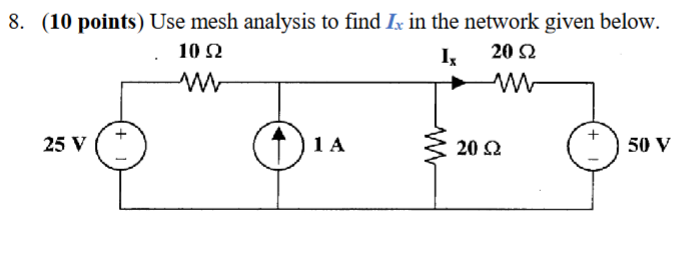 Solved Please help, thank you!Use mesh analysis to find Ix | Chegg.com