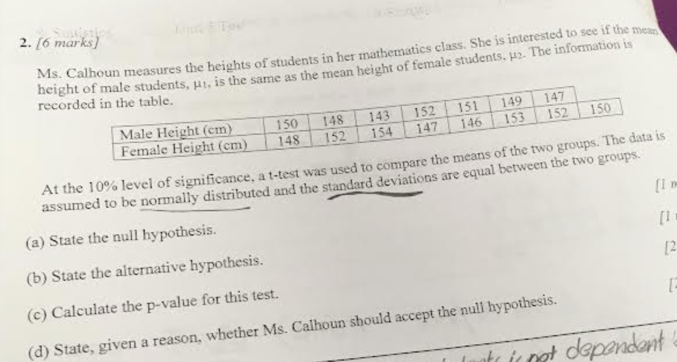 Solved 2. /6 marks] 147 152 152 146 149 153 150 143 154 150 | Chegg.com