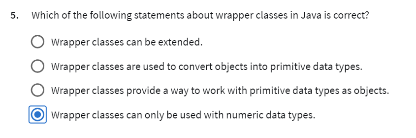 Solved Which Of The Following Statements About Wrapper 