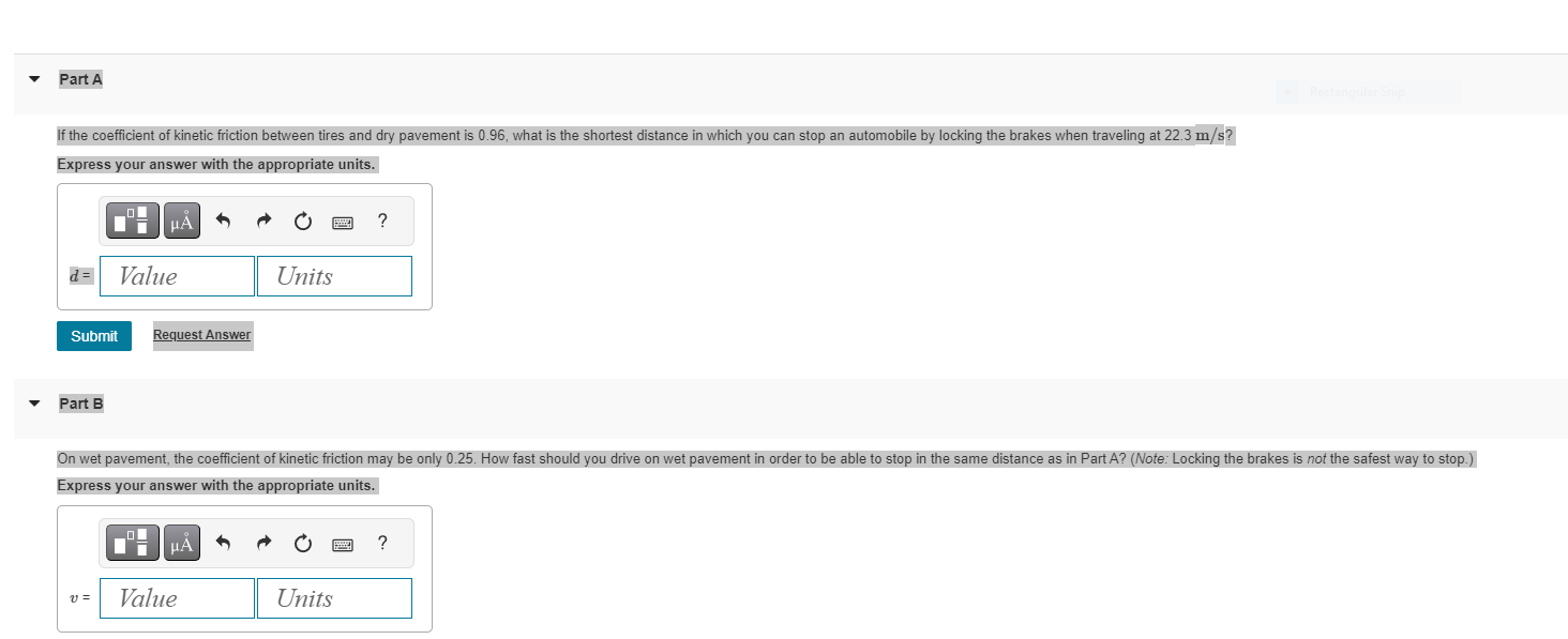 Solved Part AIf the coefficient of kinetic friction between | Chegg.com