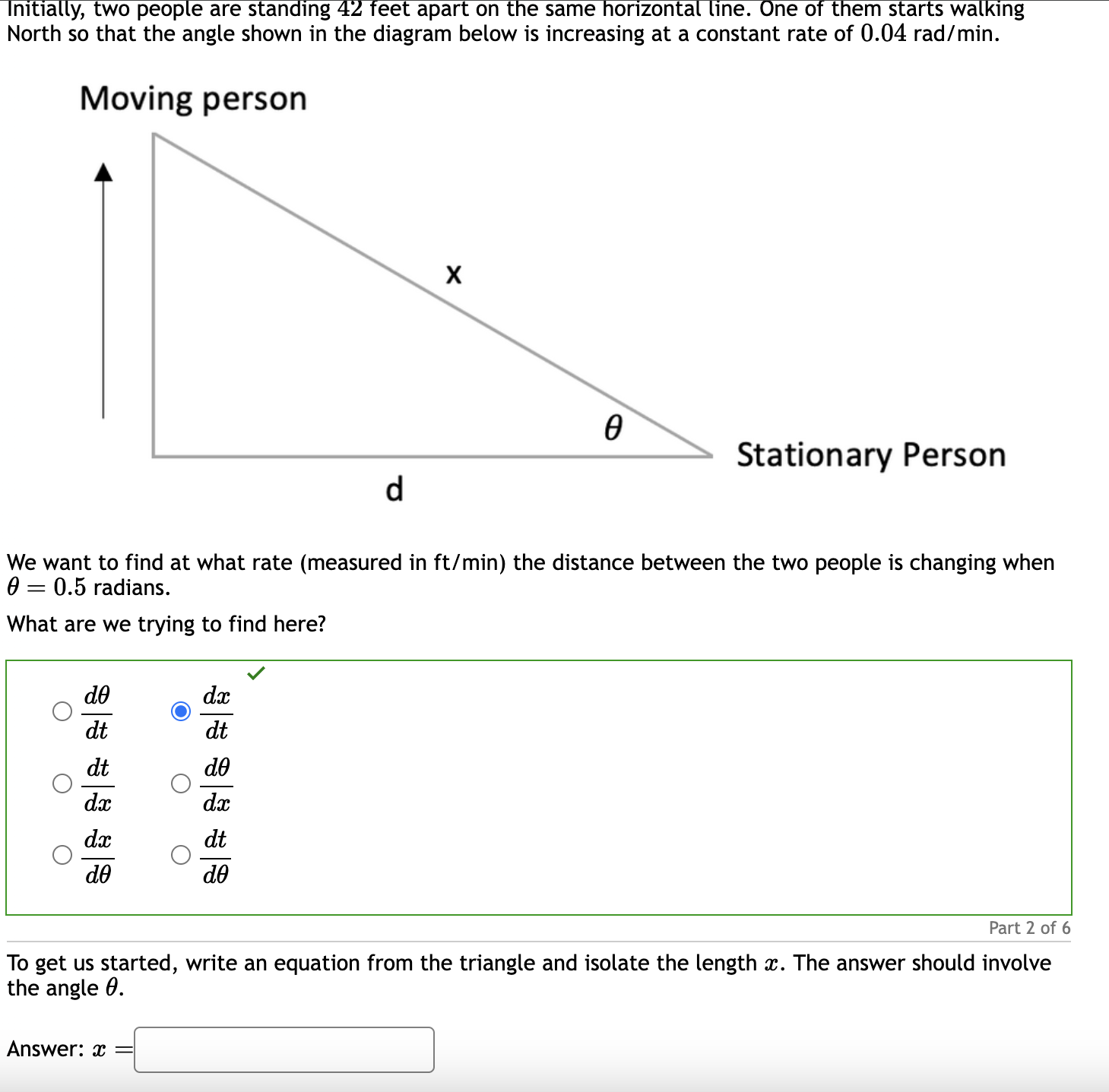 Solved Initially, two people are standing 42 feet apart on | Chegg.com