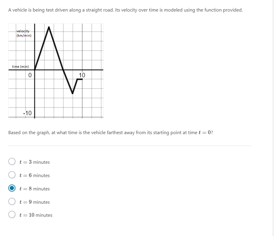 Solved A vehicle is being test driven along a straight road. | Chegg.com