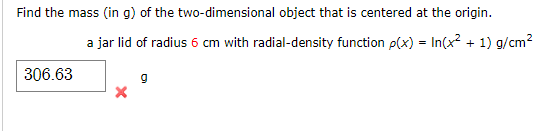 Solved Find the mass (in g) of the two-dimensional object | Chegg.com