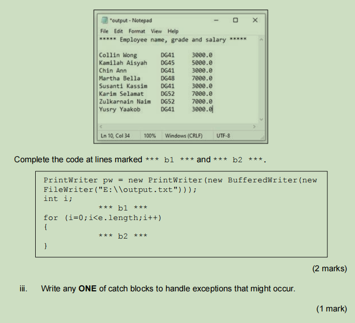 c) Write Java program segments to perform the | Chegg.com