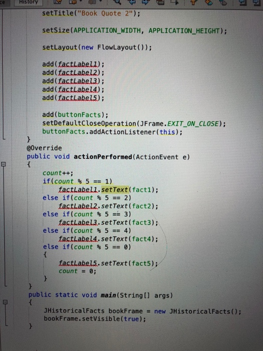 Solved package jhistoricalfacts; import import | Chegg.com