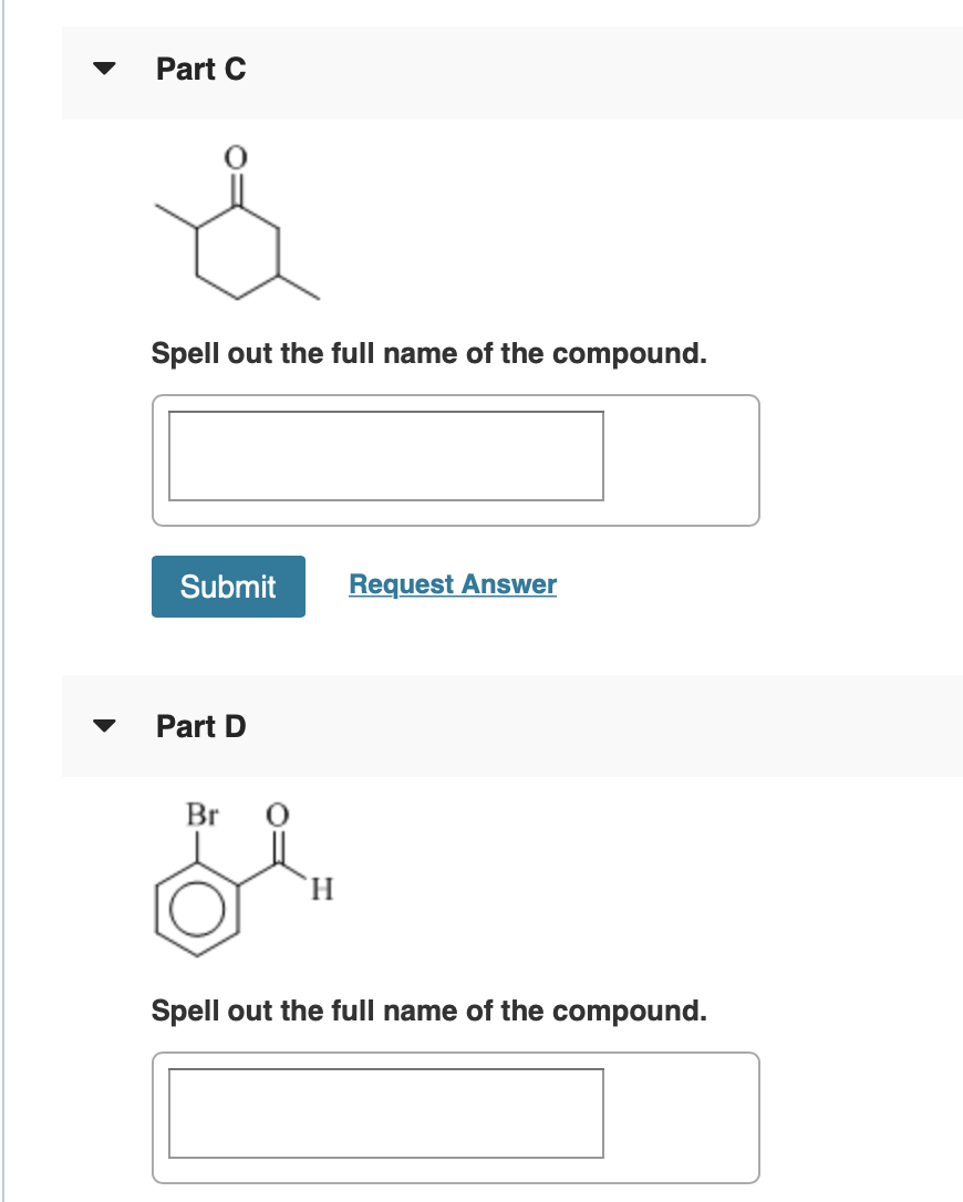 Solved Part A = CH3-CH2-CH2-C-H Spell out the full name of | Chegg.com
