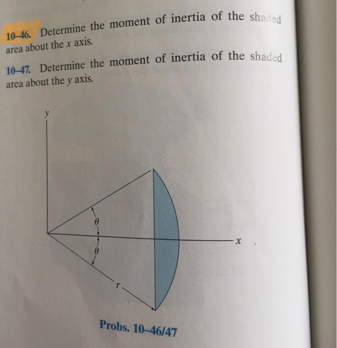 Solved 10-46. Determine the moment of inertia of the area | Chegg.com Solved 10-46. Determine the moment of inertia of the area | Chegg.com