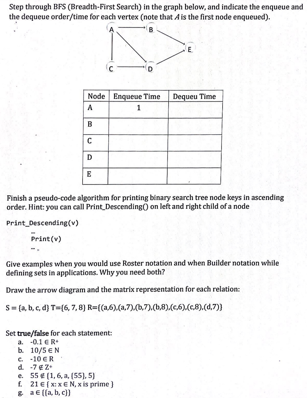 Solved Step through BFS (Breadth-First Search) in the graph | Chegg.com