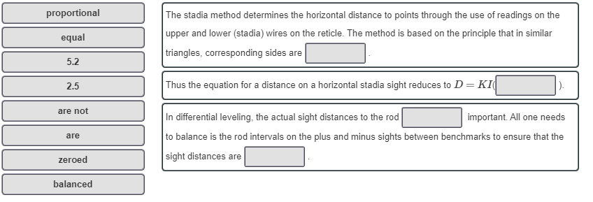 proportional The stadia method determines the | Chegg.com