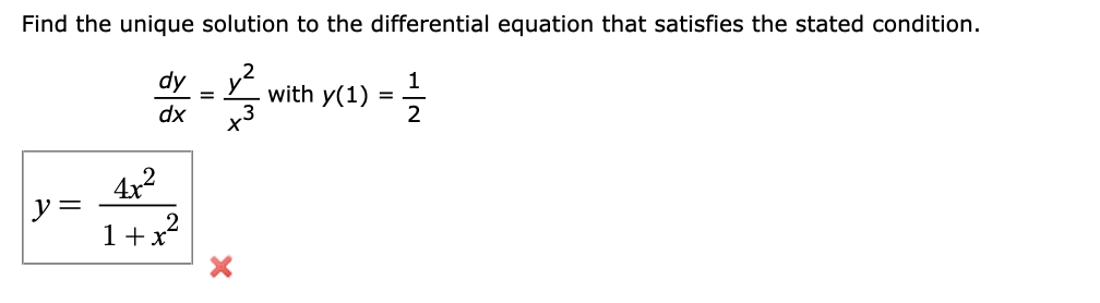 Solved Find the unique solution to the differential equation | Chegg.com