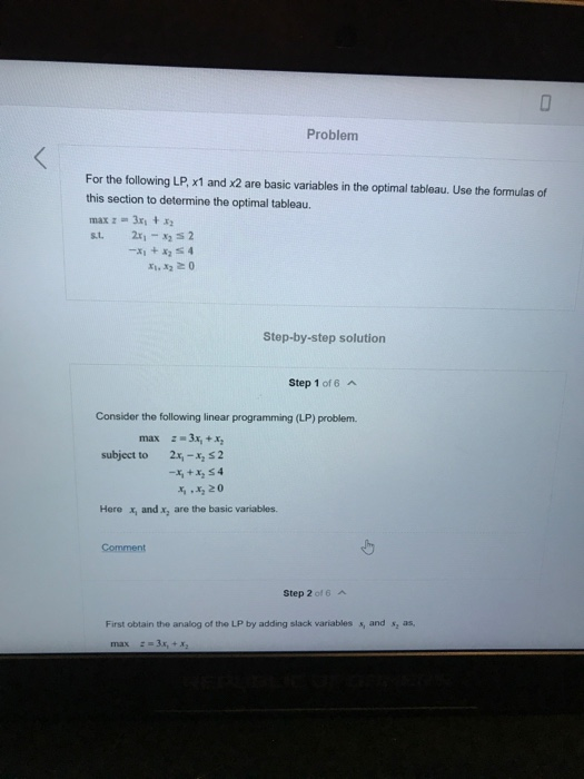 Solved how to get the x1 column (1 0) and x2 (0 1) | Chegg.com