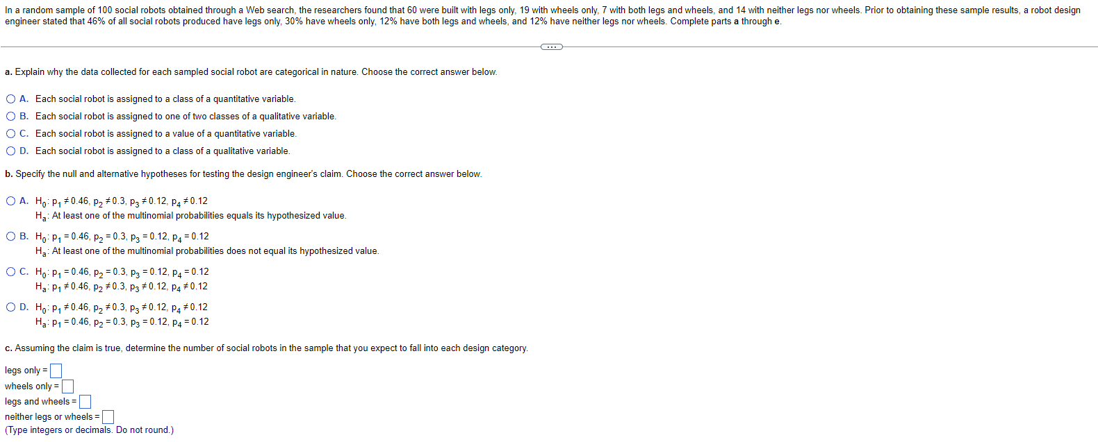 Solved A. Each social robot is assigned to a class of a | Chegg.com