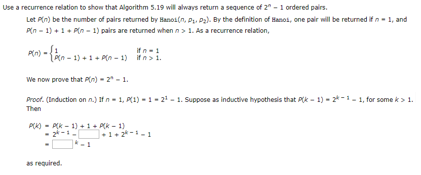 Solved Use a recurrence relation to show that Algorithm 5.19 | Chegg.com