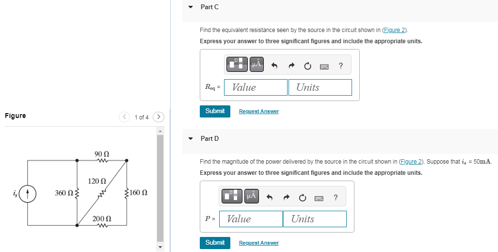 Solved Find the equivalent resistance seen by the source in | Chegg.com
