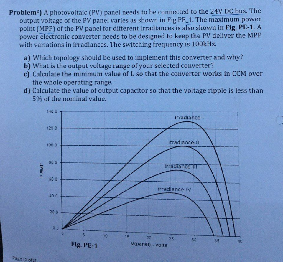 Solved Problem?) A photovoltaic (PV) panel needs to be | Chegg.com