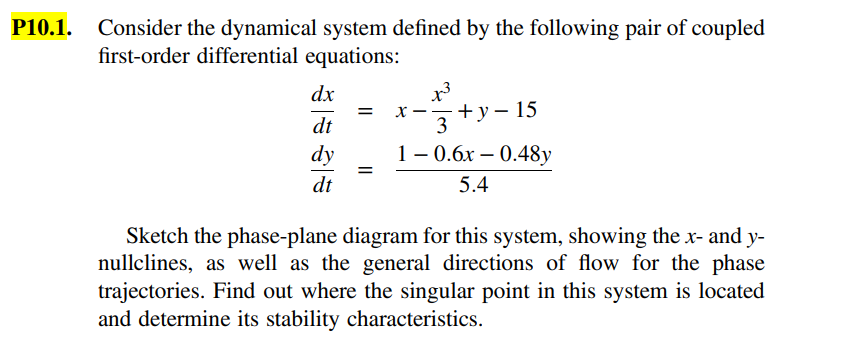 Consider the dynamical system defined by the | Chegg.com