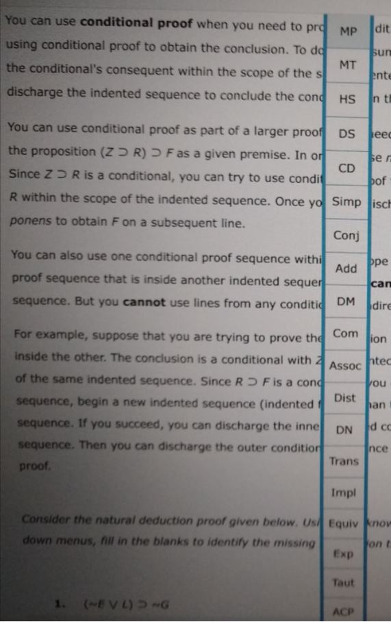 Solved You can use conditional proof when you need to prove | Chegg.com