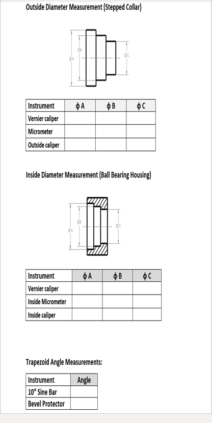 Solved Outside Diameter Measurement (Stepped Collar) ΦΑ ФВ | Chegg.com