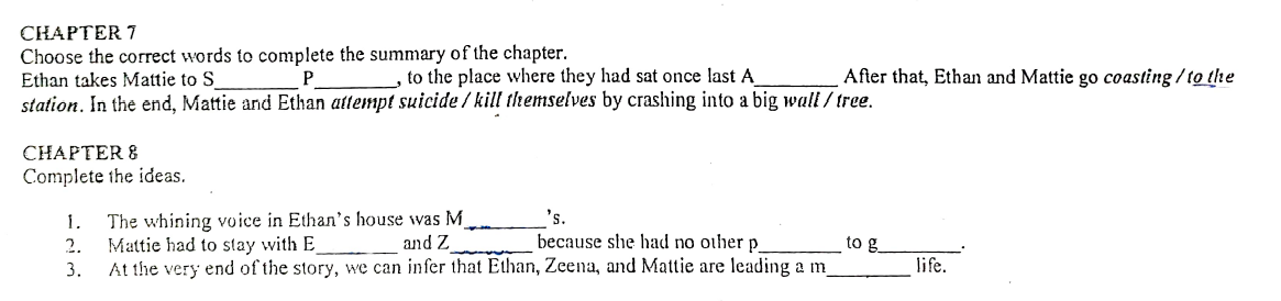 Solved CHAPTER 7 Choose the correct words to complete the | Chegg.com