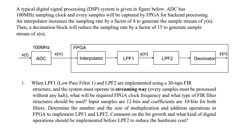 Solved A typical digital signal processing (DSP) system is | Chegg.com