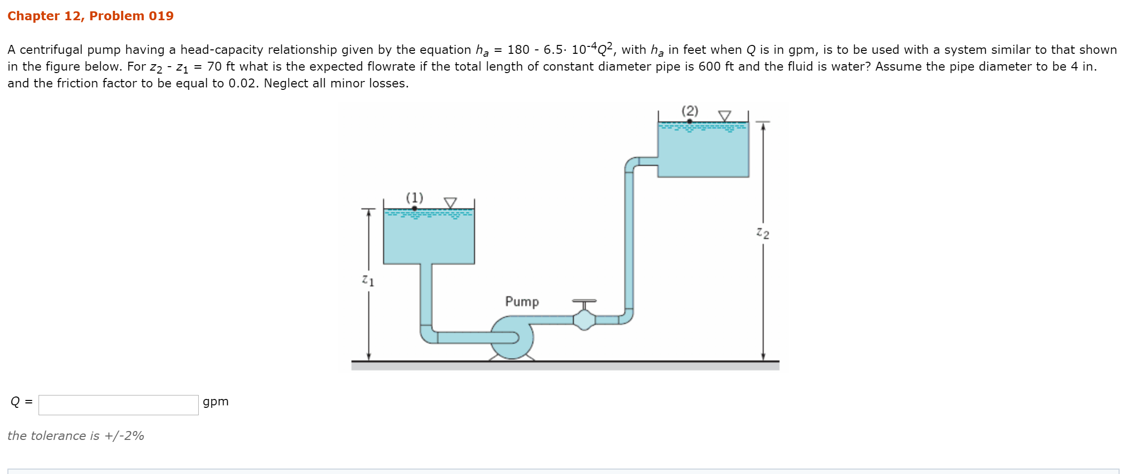Solved Chapter 12, Problem 019 A centrifugal pump having a | Chegg.com