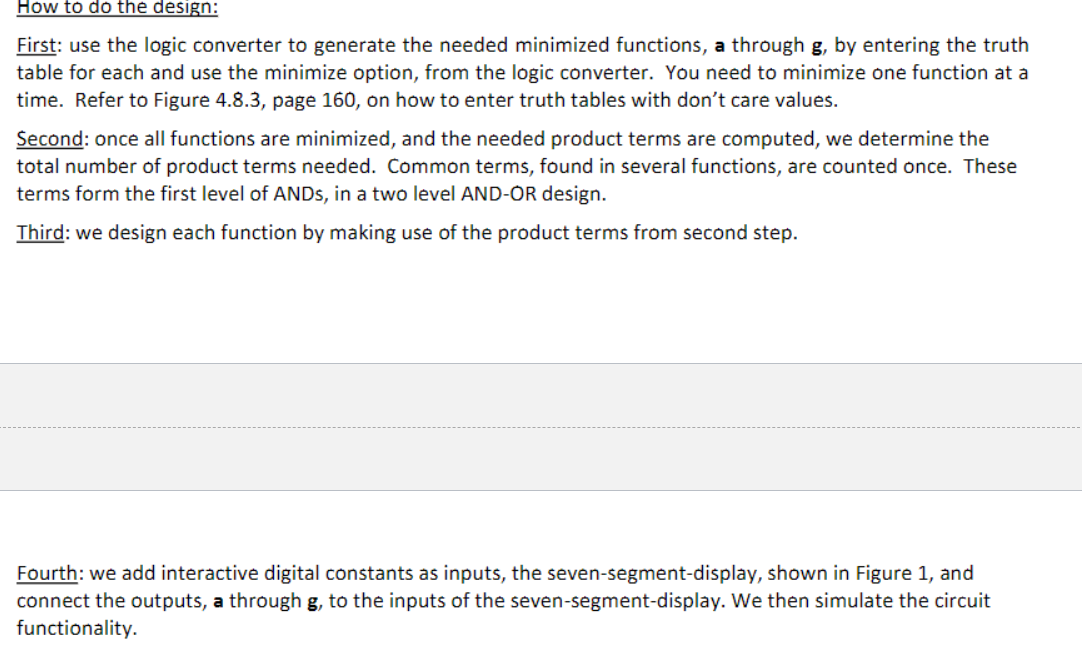 Solved The assignment is to design the circuit realization | Chegg.com
