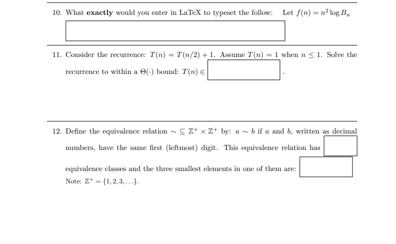 Solved 10. What exactly would you enter in LaTeX to typeset | Chegg.com