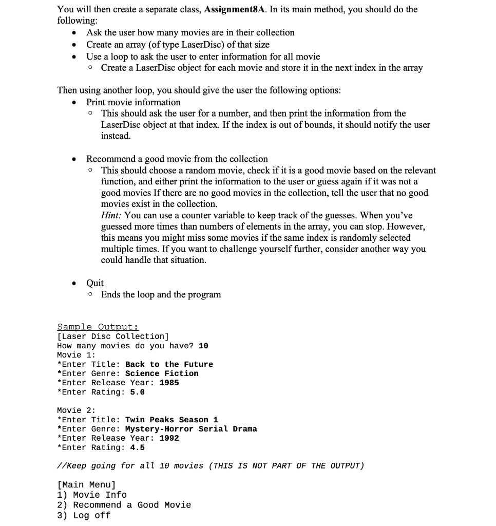 Solved Assignment 8A: Rare Collection. We can make arrays of | Chegg.com