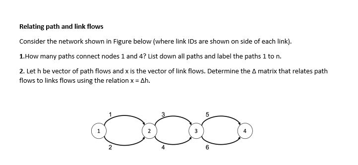 Solved Relating path and link flows Consider the network | Chegg.com