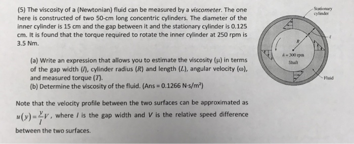 Solved Stationary cylinder (5) The viscosity of a | Chegg.com